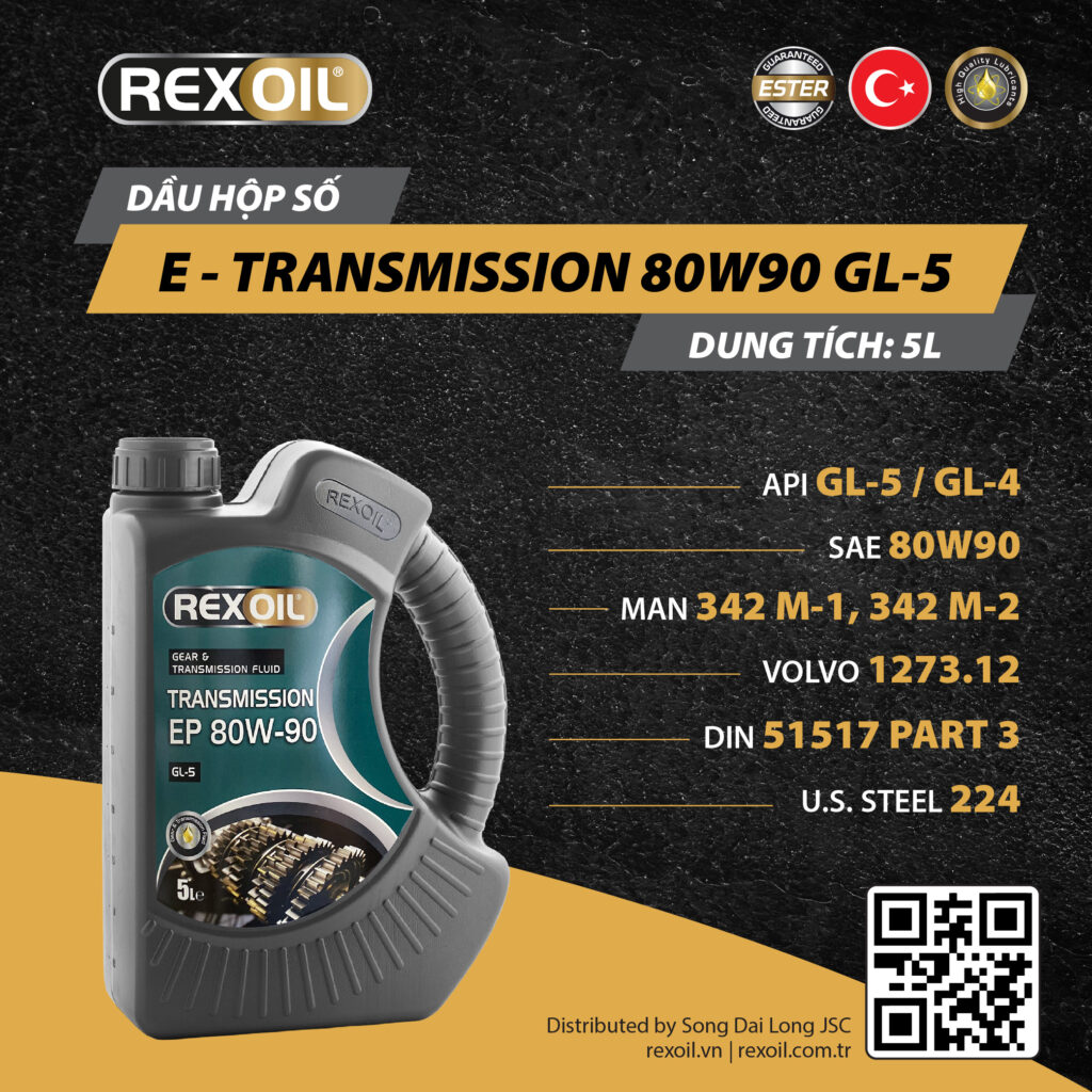 REXOIL E - Transmission 80W90 GL-5 5L - Rexoil